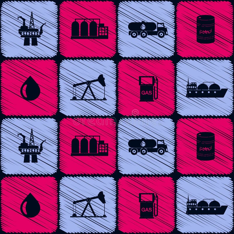 Seamless Background with Oil and Petroleum Theme Stock Vector ...