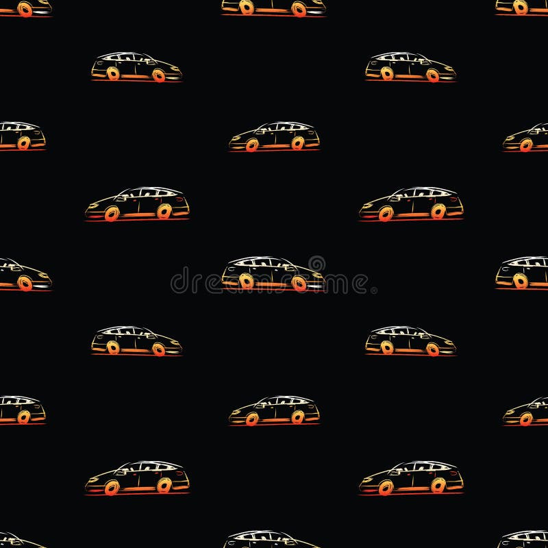 Seamless Background of Outlines Abstract Cars Stock Vector ...