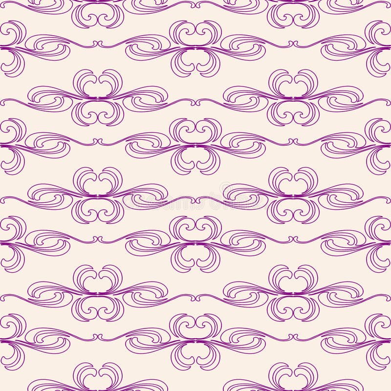 Seamless Background of Outlines Decorative Vintage Design Elements ...