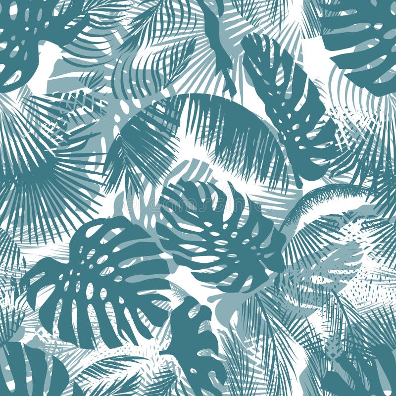 Seamless Background Palm Leaves. Palm Leaf Pattern. Vector Illustration ...