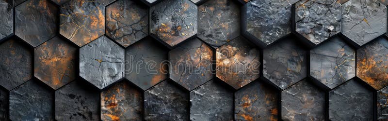 Dark Anthracite Grunge Concrete Stone Tile Texture with Octagon Print ...