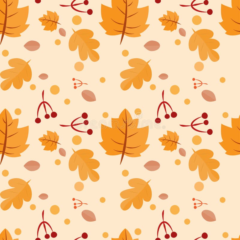 Seamless Background with Pattern of Autumn Leaves, Vector Illustration ...