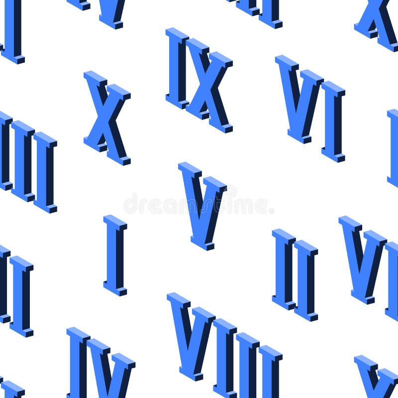 Roman Numerals Isometric Icon Set. Numeric System Originated from ...