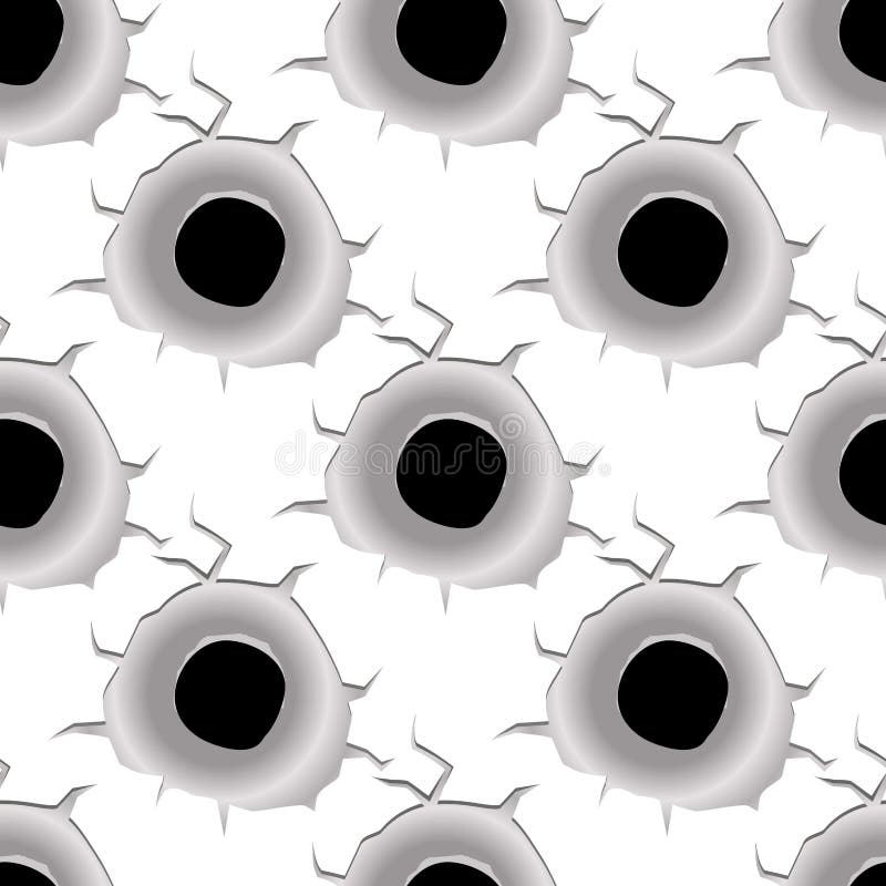 Seamless Background Pattern of Bullet Holes Stock Vector - Illustration ...