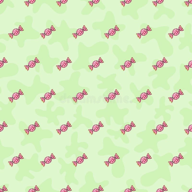 Seamless Background Pattern of Candy. Stock Vector - Illustration of ...