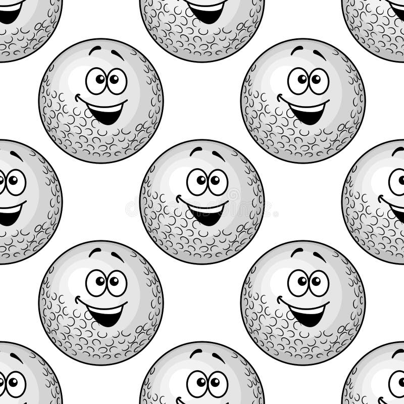 Seamless Background Pattern of Cartoon Golf Balls Stock Vector ...