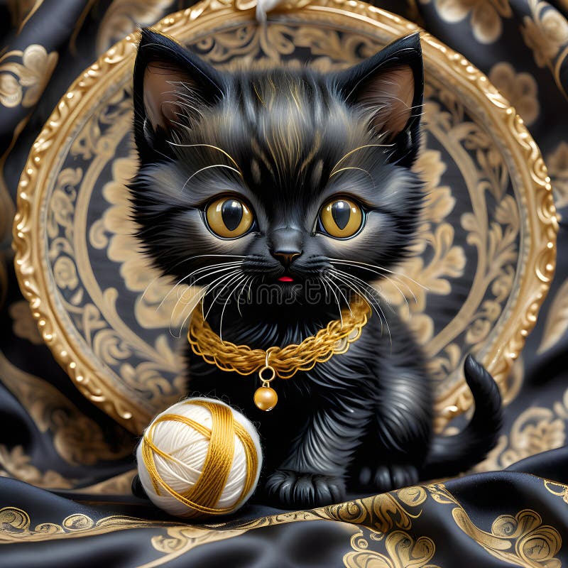 Seamless Background. ?at, Black, Yarn, Tangle Connecting Horizontally ...