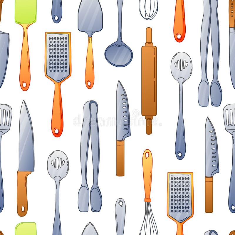 Cartoon Kitchen Utensils for Baking. a Set of Dishes for Baking: Frying ...