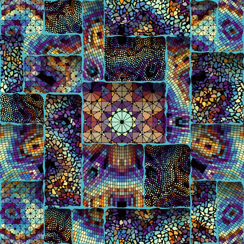 Vector Mosaic Art Pattern. Vector Mosaic Image Stock Vector ...