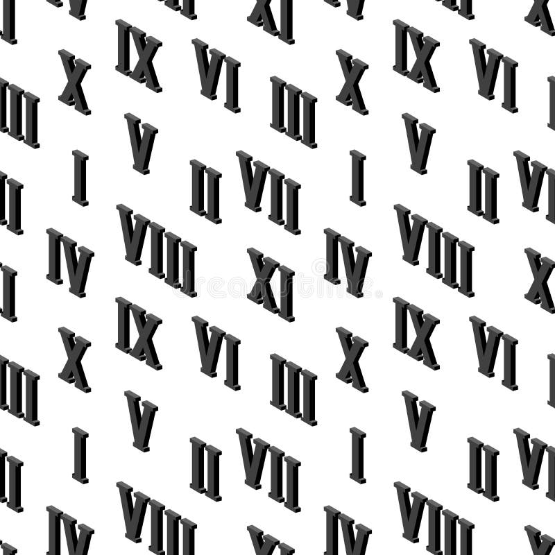 Roman Numerals Set Isolated on White Background Stock Vector ...