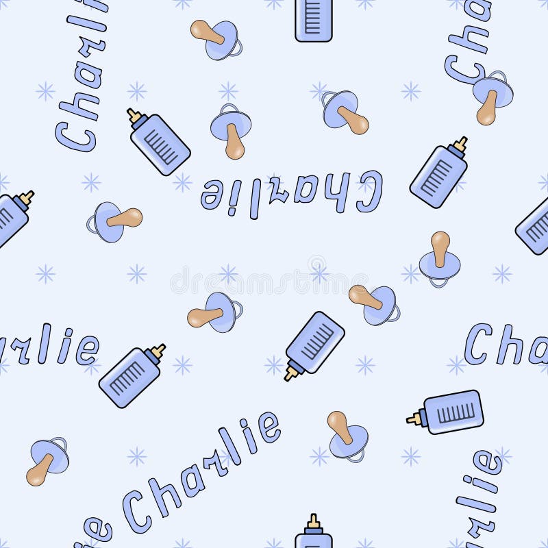 Seamless Background Pattern Name Charlie of the Newborn Stock Vector ...