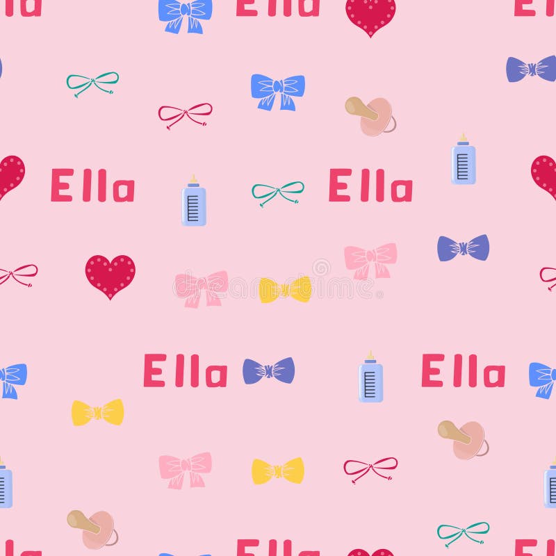 Seamless Background Pattern Name Chloe of the Newborn Stock Vector ...