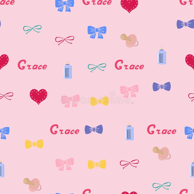 Seamless Background Pattern Name Chloe of the Newborn Stock Vector ...