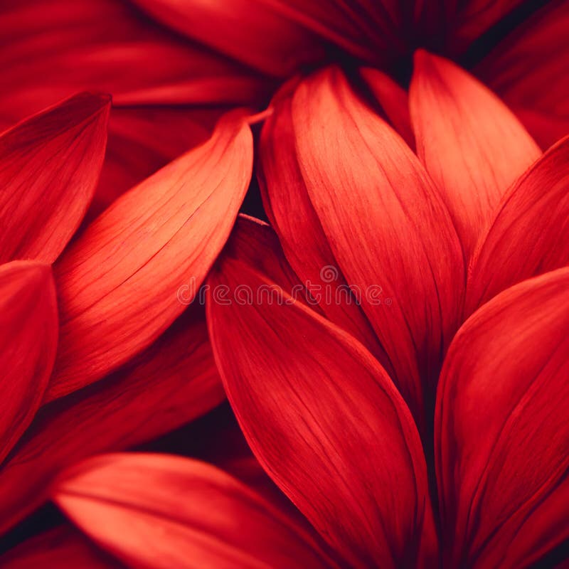 Seamless Background Pattern of Red Flower Leaves Closeup. Red Plant ...