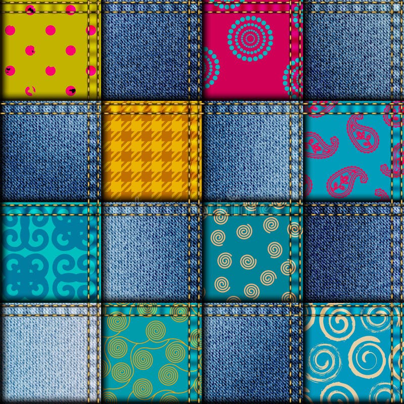 Patchwork Textile Pattern. Seamless Quilting Design Background. Stock ...