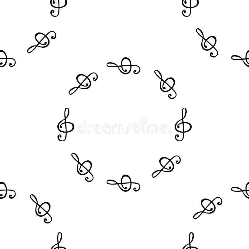 Seamless Background Pattern in the Treble Clef Stock Vector ...
