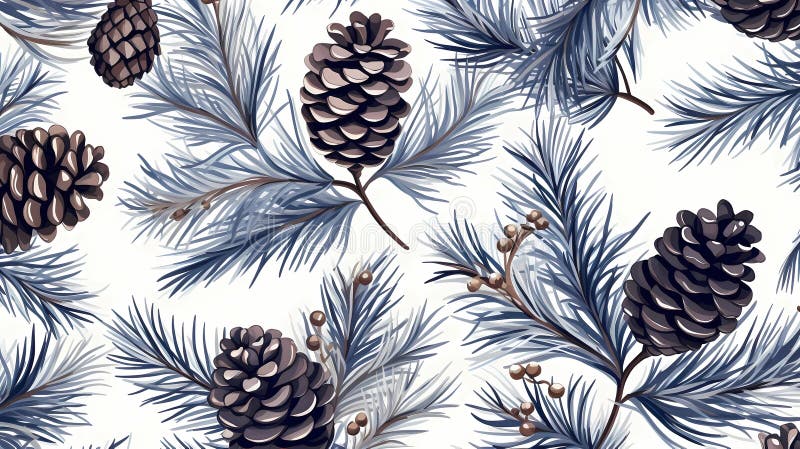 Seamless Background with Coniferous Branches Pattern, Coniferous, Fir ...