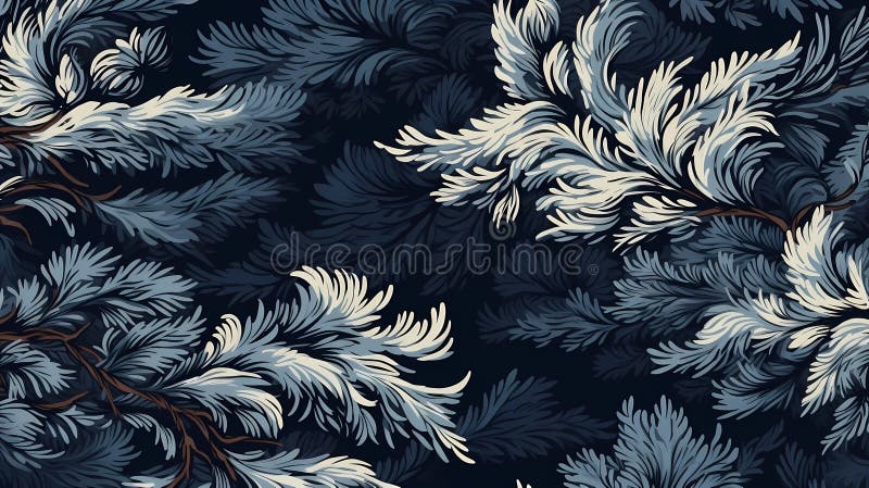 Seamless Background with Coniferous Branches Pattern, Coniferous, Fir ...