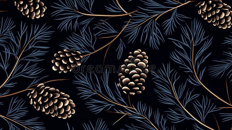 Seamless Background with Coniferous Branches Pattern, Coniferous, Fir ...