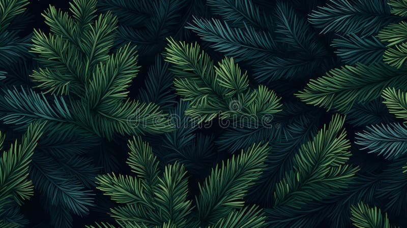 Seamless Background with Coniferous Branches Pattern, Coniferous, Fir ...