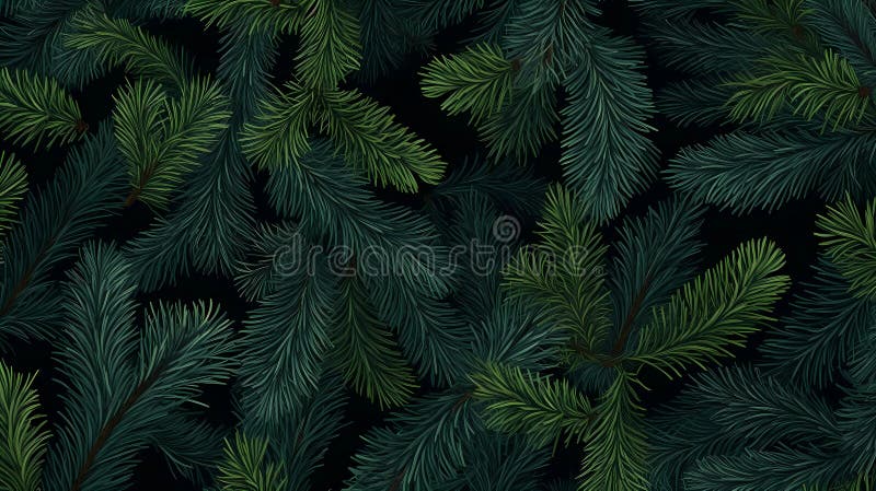 Seamless Background with Coniferous Branches Pattern, Coniferous, Fir ...