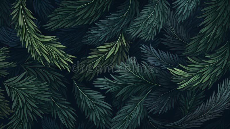 Seamless Background with Coniferous Branches Pattern, Coniferous, Fir ...