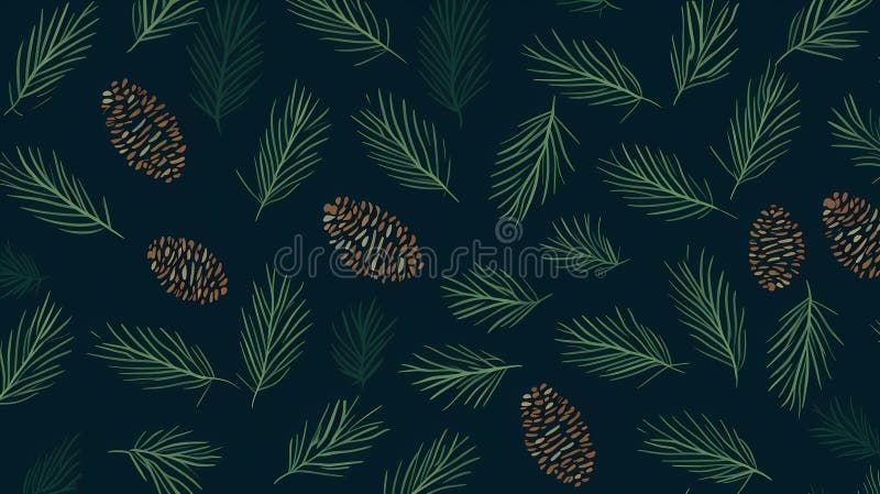 Seamless Background with Coniferous Branches Pattern, Coniferous, Fir ...