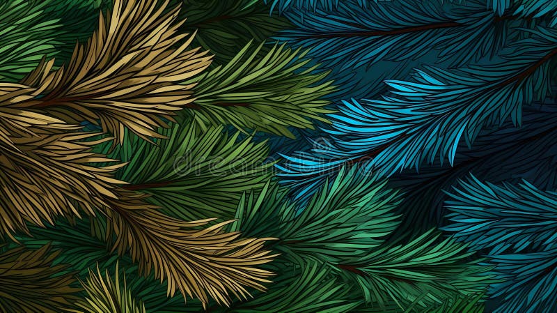 Seamless Background with Coniferous Branches Pattern, Coniferous, Fir ...