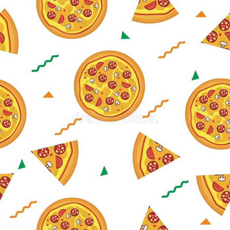 Seamless Background with Pizza Pattern Vector Stock Vector ...