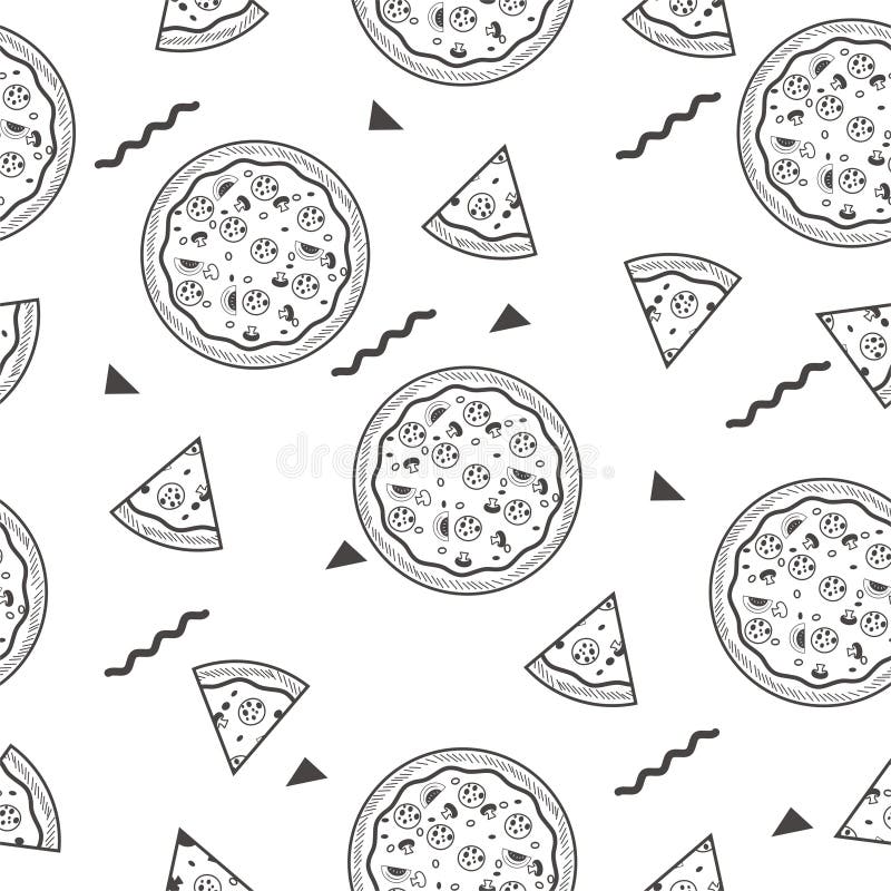 Seamless Background with Pizza Pattern Vector Stock Vector ...