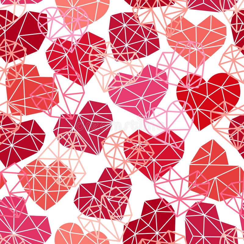 Set of Polygonal Heart Symbols. Vector Icons Stock Vector ...