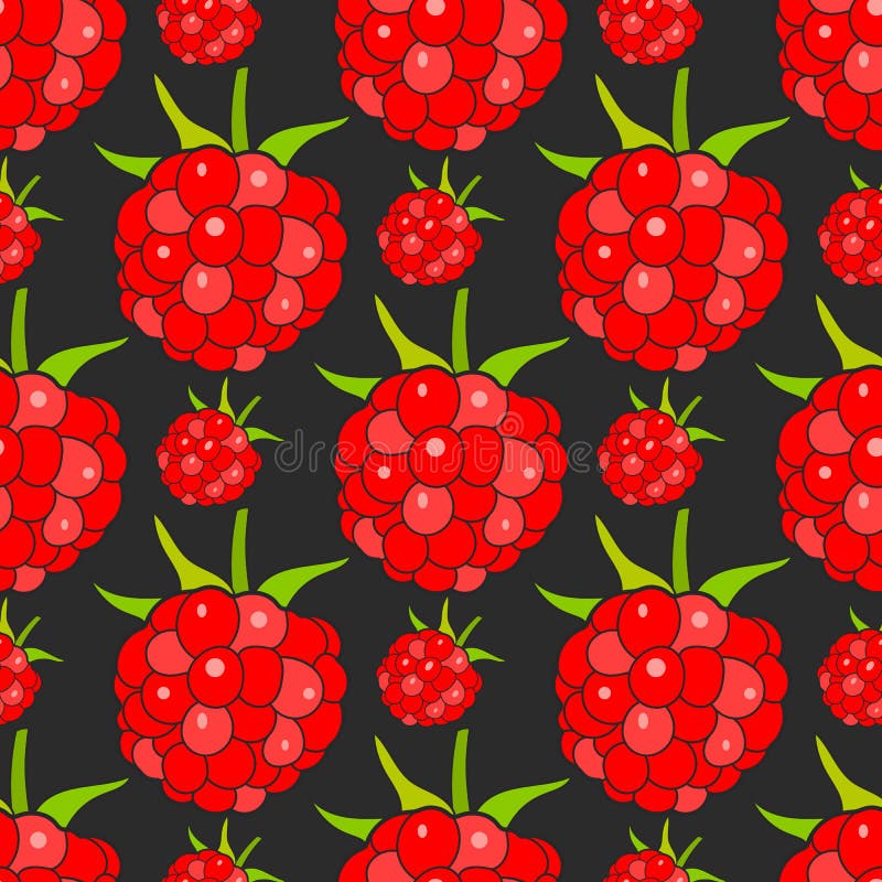 Seamless Background with Raspberries, Vector Image Ready for Your ...