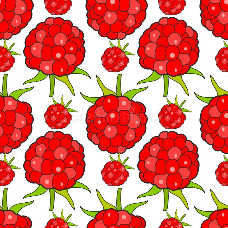 Seamless Background with Raspberries, Vector Image Ready for Your ...