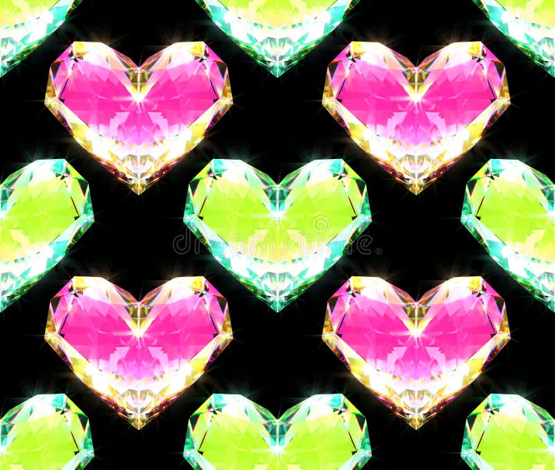 Seamless Background of Realitic Pink and Green Diamonds Stock ...