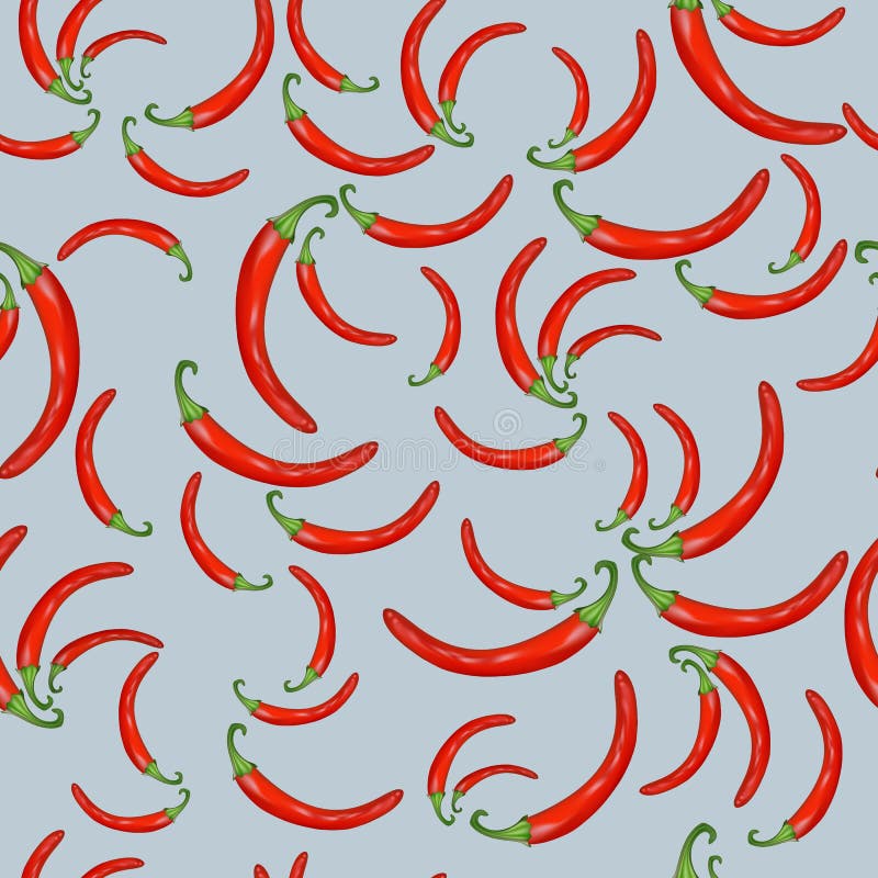 Seamless Background of Red Hot Pepper Stock Vector - Illustration of ...