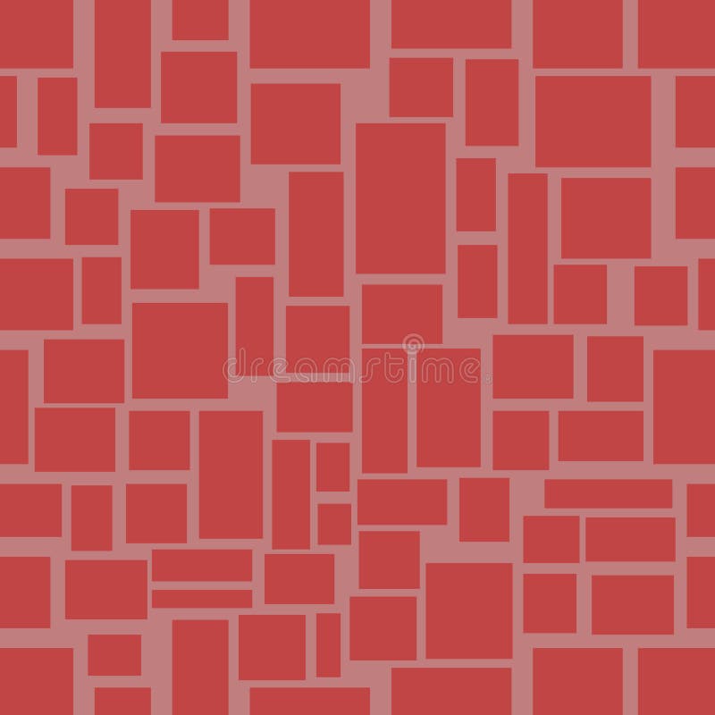 Seamless Background with Red Uneven Rectangle Mosaic Shapes, Red Stone ...