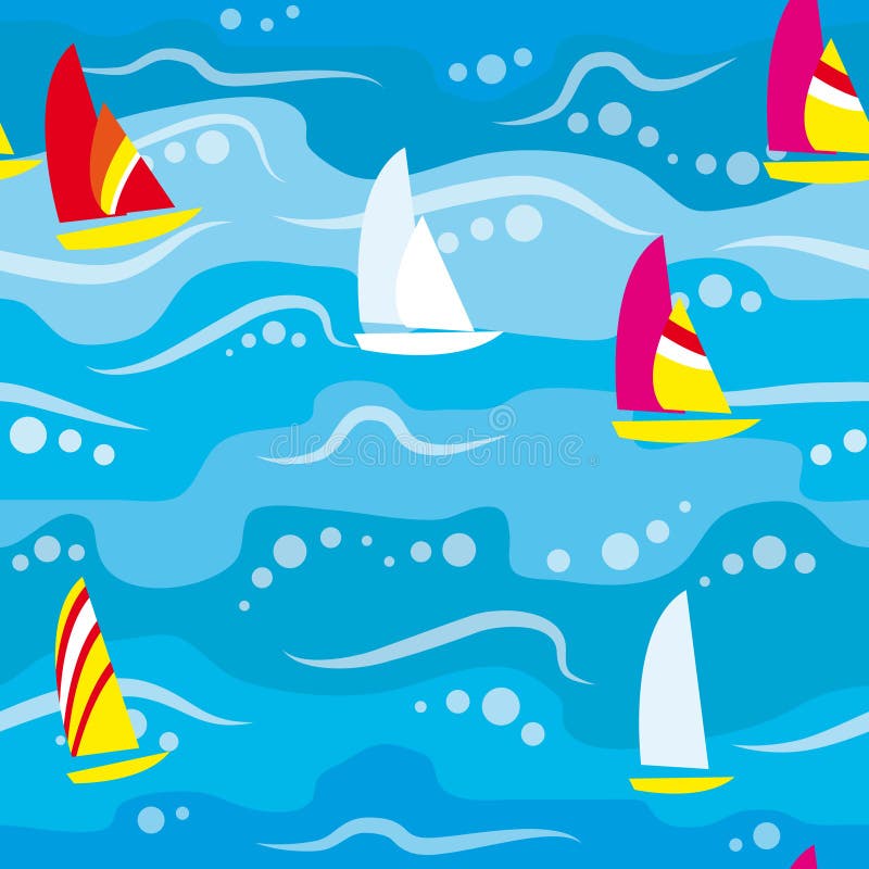 Seamless Tileable Nautical Themed Vector Background or Wallpaper Stock ...