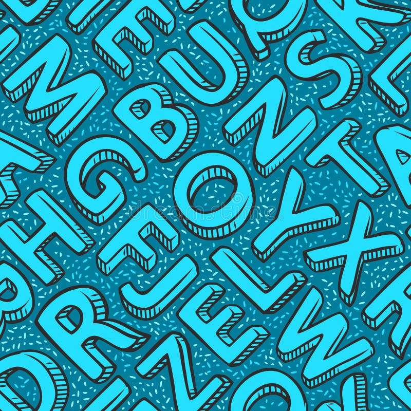 C Alphabet Pattern with Black Bold Latin Letters.continuous Letters ...