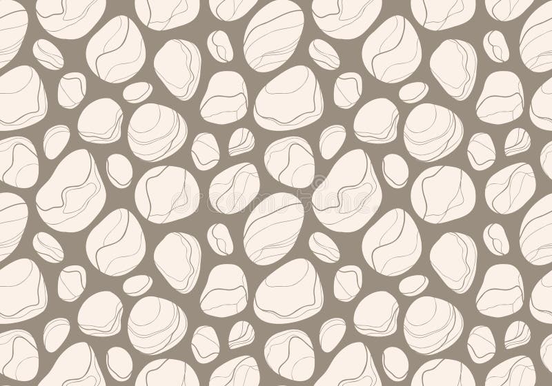 Seamless Background with Silhouettes of Pebbles, Pattern with Different ...