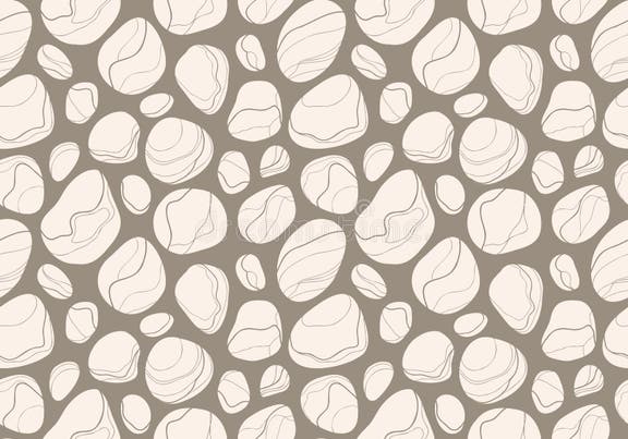 Seamless Background with Silhouettes of Pebbles, Pattern with Different ...