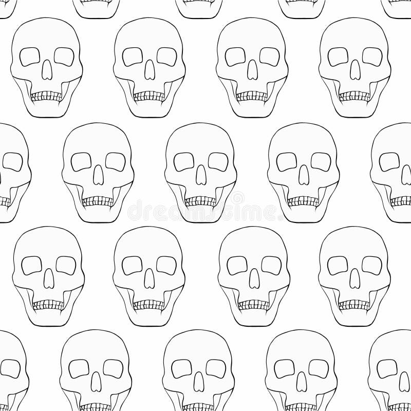 Seamless Background with Skulls Stock Vector - Illustration of seamless ...