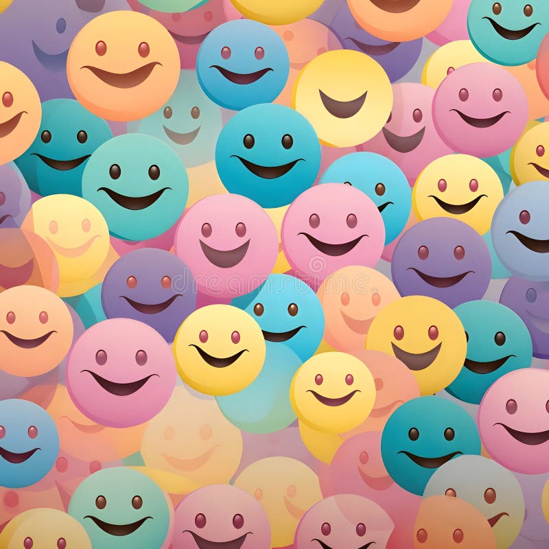Seamless Background with Smiley Emoticons. Vector Illustration Stock ...