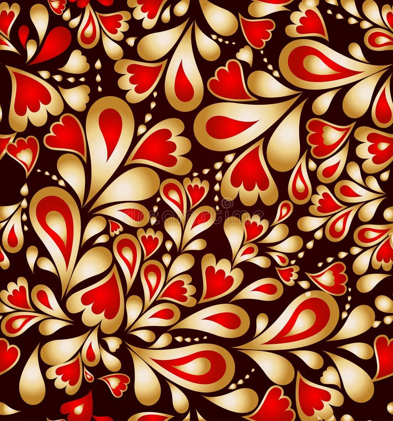 Splash Pattern. Retro Seamless Pattern with Drop. Stylized Bloom Petals ...