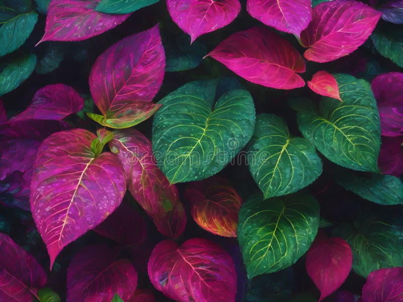 Seamless Background Texture of Colorful Real Leaves Illustration Stock ...