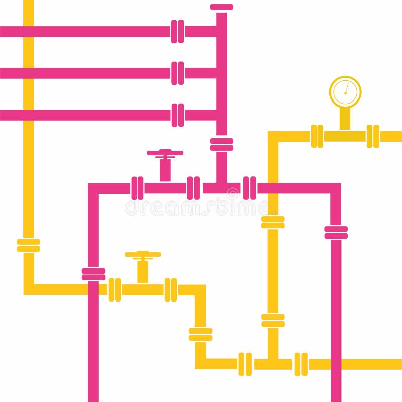 Seamless Background of Water Pipeline Stock Vector - Illustration of ...