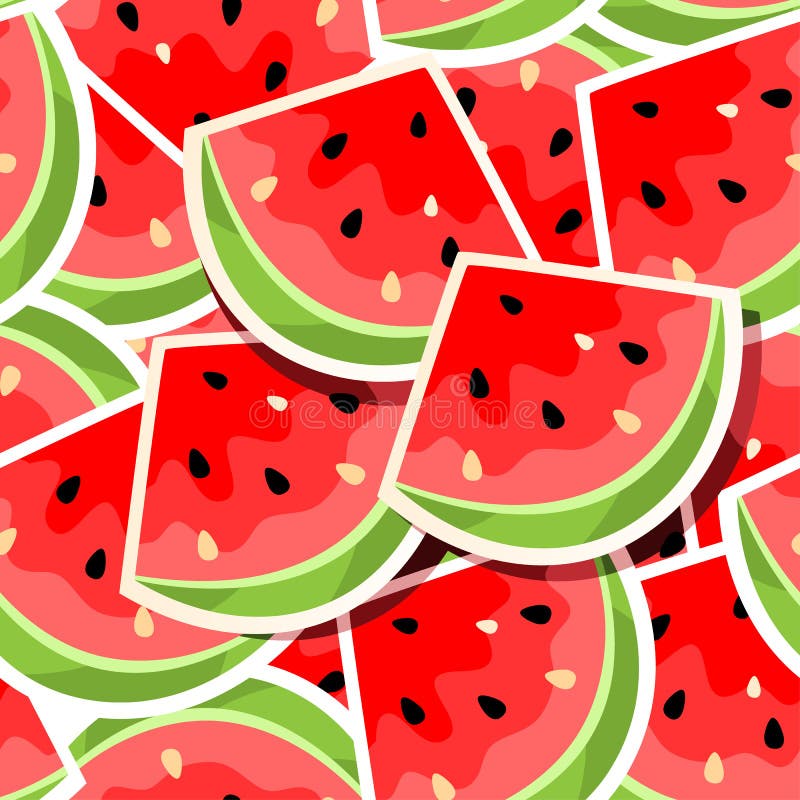 Seamless Background With Watermelon Stock Vector - Illustration of part ...