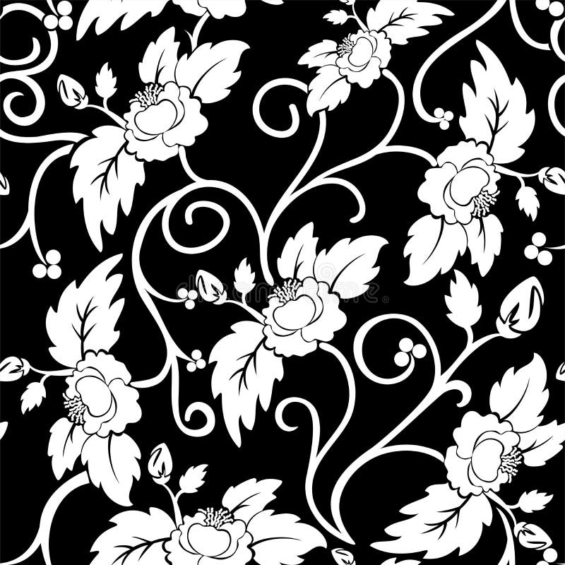 Black Seamless Lace Pattern with Rose on Transparent Background Stock ...