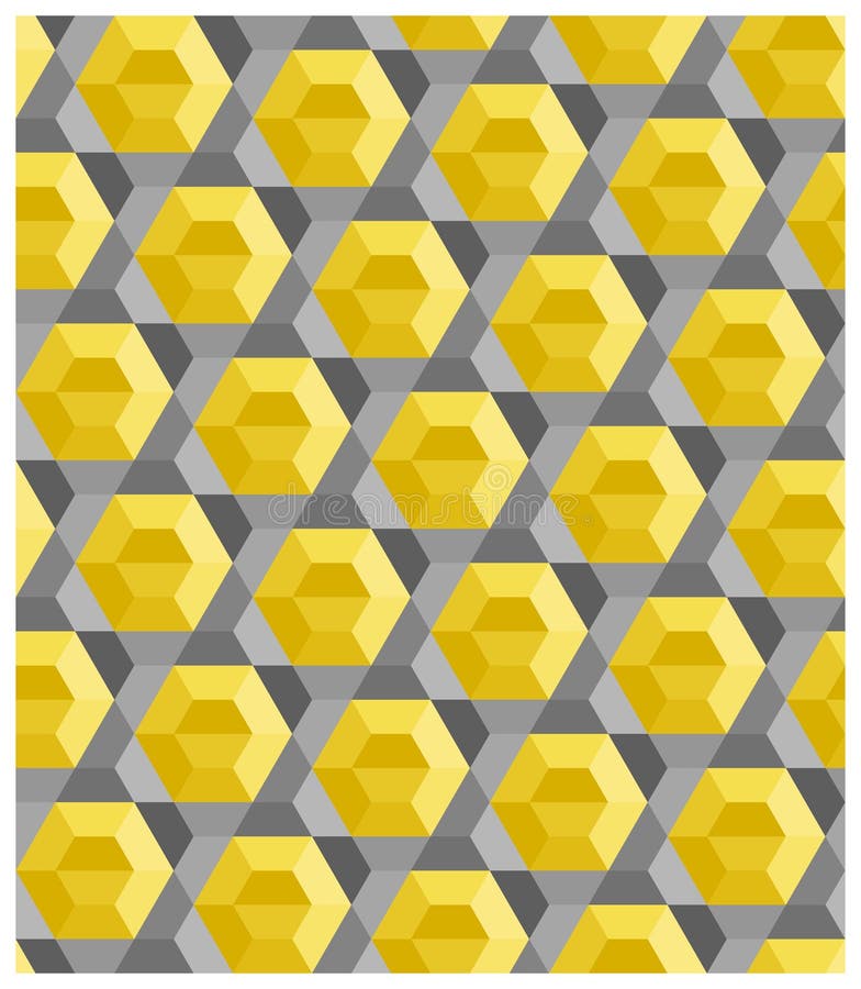 Seamless Background Yellow Hexagonal Shape Pattern Stock Vector ...