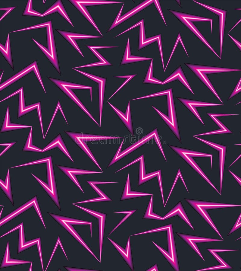 Seamless Backround with 3d Lightning, Pink Zig-zag Stock Vector ...