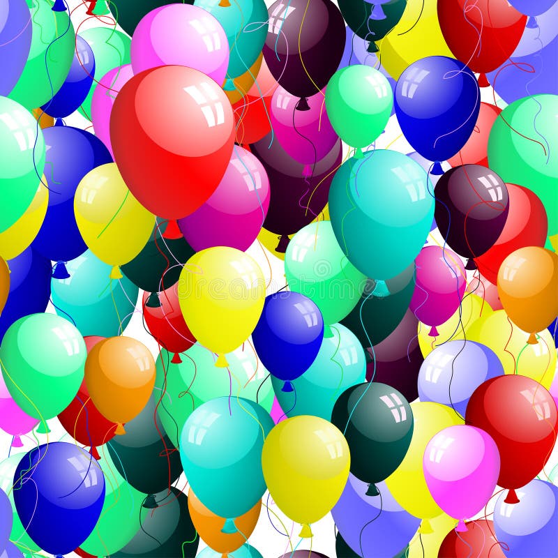 Seamless Balloons pattern stock vector. Illustration of graphic - 28523353